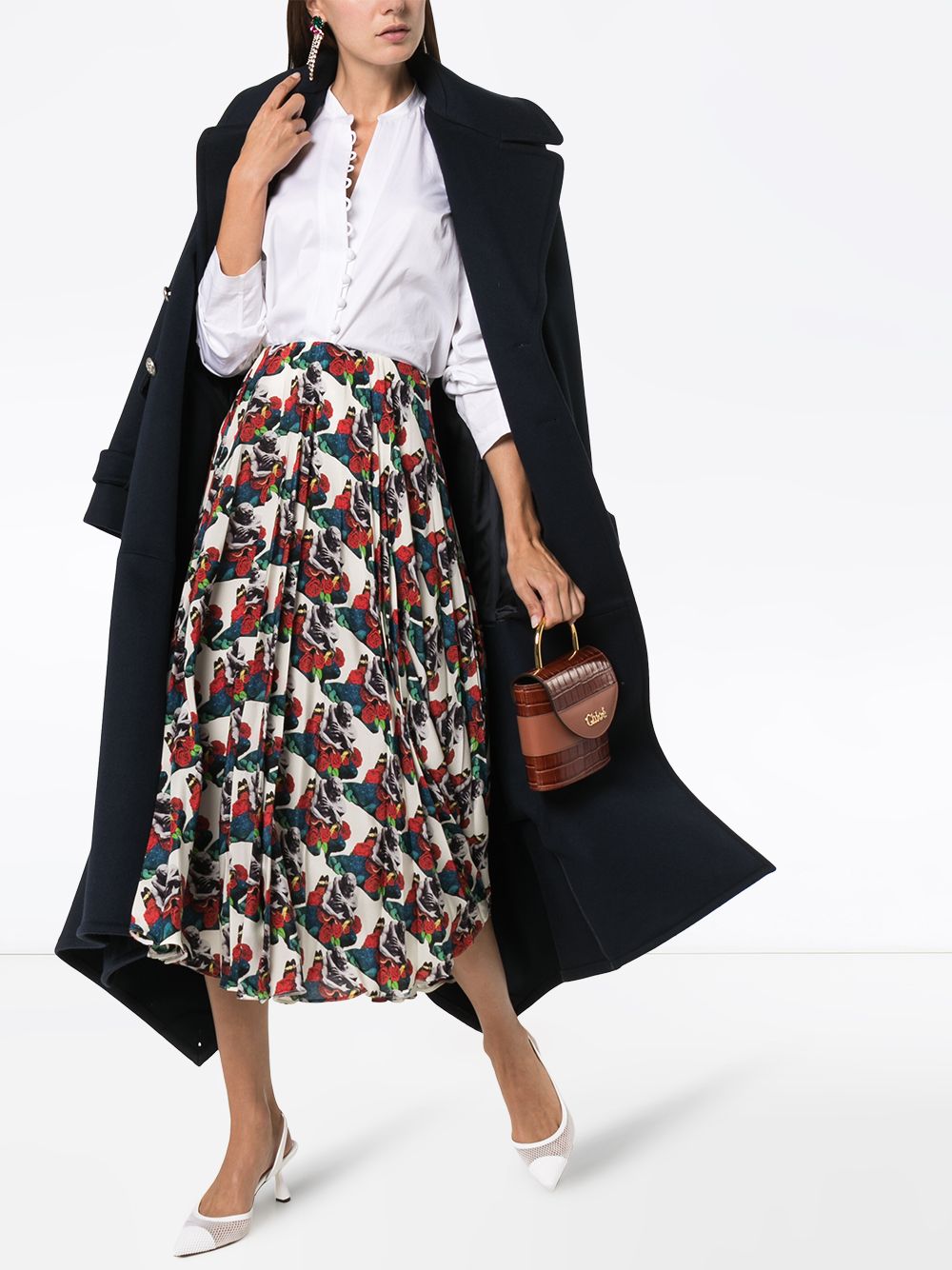 VALENTINO Valentino Garavani x Undercover Lovers Print Pleated Skirt